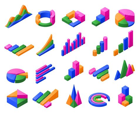 Premium Vector Isometric Charts Infographic 3d Diagram Color Chart Graphs For Business Data Or
