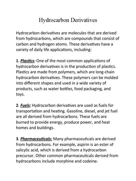 Hydrocarbon Derivatives Pdf