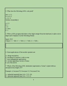 Adrian S AP CSA Modulo Operator In JAVA Exercises High School U L