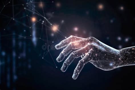 Ai Robot Hand Connect The Future And Touches Innovating Big Data