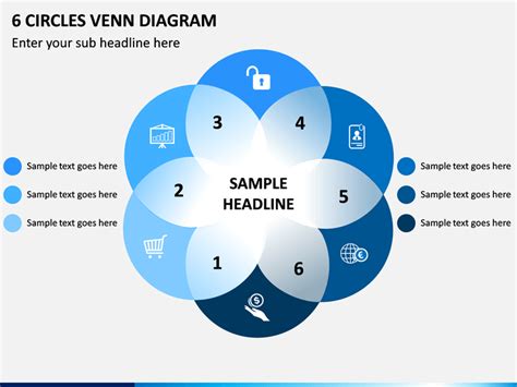 6 Cirlcle Venn Diagram Maker 6 Way Venn Diagram Powerpoint T
