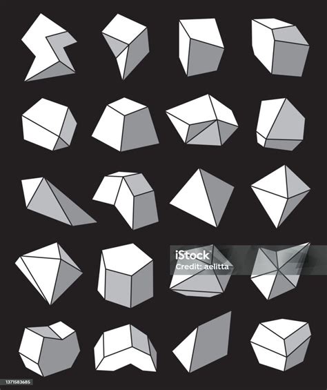 Abstract Angular Asymmetrical Shapes Stock Illustration Download Image Now Asymmetry Cube