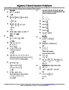 High School Algebra Iitrigonometrymathematicsactivitiescombo