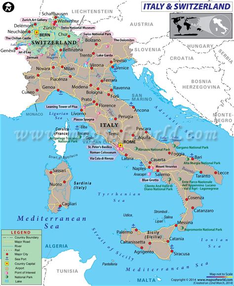 Map Of Italy And Switzerland Map Of Italy Cities Italy Map Map Of