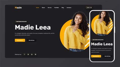 Responsive Personal Portfolio Website Using Html And Css Youtube