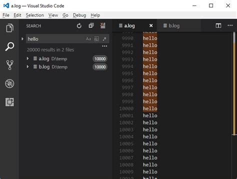 Find In Files Reports Only First 10000 Findings In Each File · Issue 30017 · Microsoftvscode