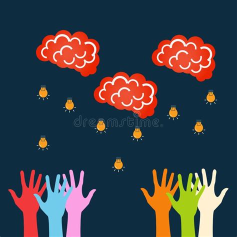 Vector Flat Abstract Concept Of Brainstorming Eps Stock Vector