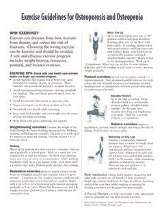 Exercise Guidelines For Osteoporosis And Osteopenia Exercise