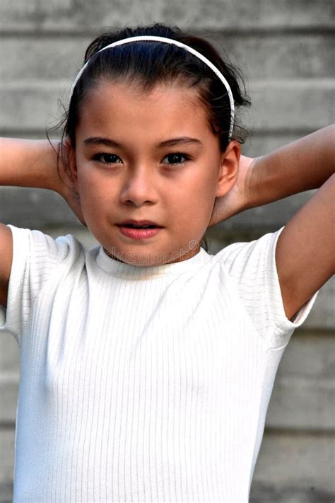 Pretty Girl And Confidence Near Wall Stock Image Image Of Girl