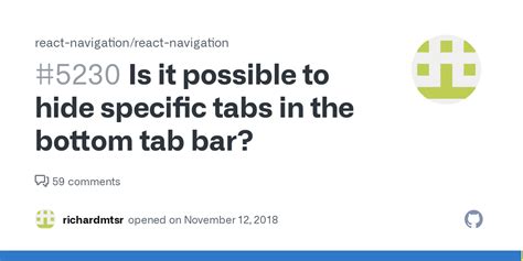 Is It Possible To Hide Specific Tabs In The Bottom Tab Bar · Issue