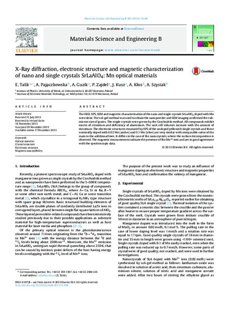 Pdf X Ray Diffraction Electronic Structure And Magnetic Characterization Of Nano And Single