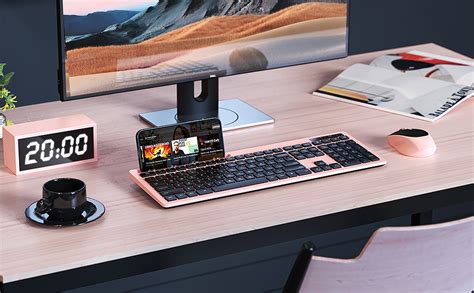 Amazon Com Wireless Keyboard And Mouse Combo Keyboard With Phone Holder VIVEFOX GHz