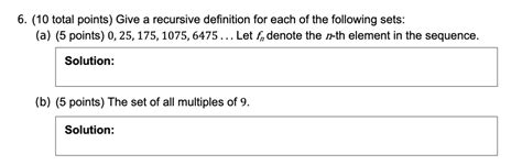 Solved 10 ﻿total Points ﻿give A Recursive Definition For