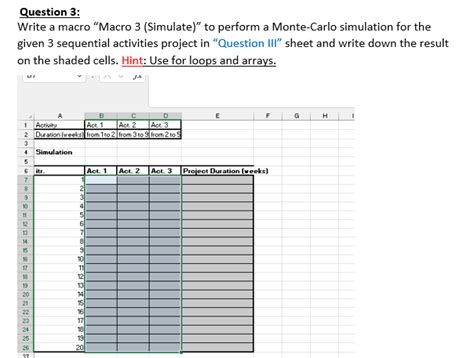 Solved Question 3 Write A Macro Macro 3 Simulate To