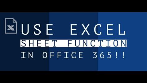 How To Use Excel Sheet Function In Office 365 Geek Excel Youtube