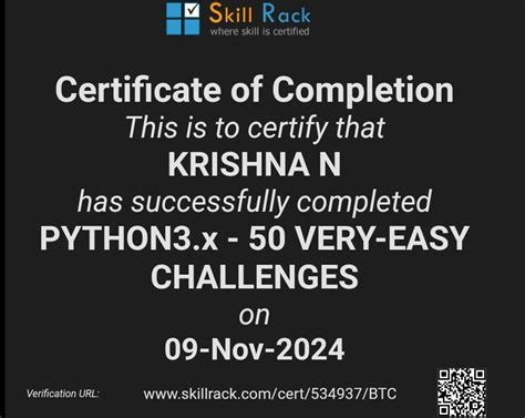 Krishna N On Linkedin Skillrack Python