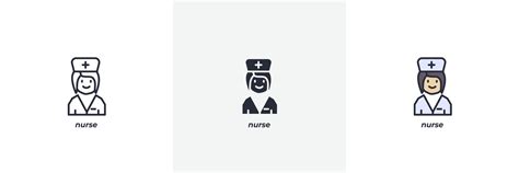 Nurse Icon Line Solid And Filled Outline Colorful Version Outline And Filled Vector Sign