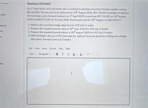 Question Marks On Tt April XYZ Ltd Chegg Com