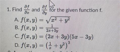 Solved 1 Find Xf And Yf For The Given Function F A Chegg Com