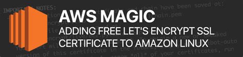 Aws Magic Adding Free Lets Encrypt Ssl Certificate To Amazon Linux
