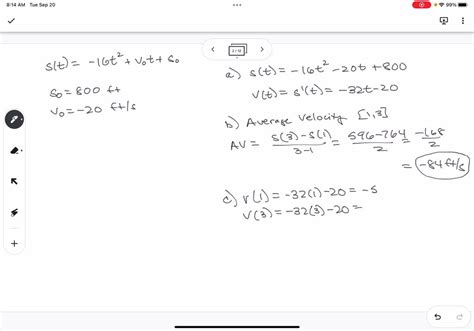 Solved Use The Position Function S T 16t 2 V0t S0 For Free