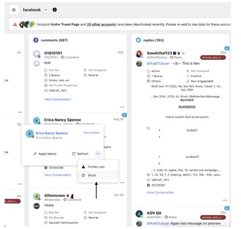 Block Unblock Facebook Users Using Engagement Dashboards Sprinklr Help Center