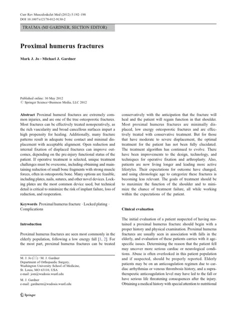 Pdf Proximal Humeral Fractures Dokumen Tips