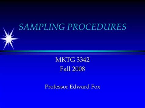 PPT SAMPLING PROCEDURES PowerPoint Presentation Free Download ID