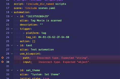 tag validation · issue 1058 · keesschollaart81 vscode home assistant