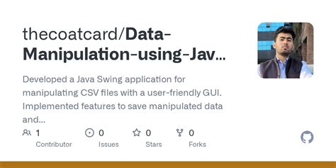 Github Thecoatcarddata Manipulation Using Java Swing Developed A
