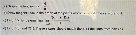 Solved A Graph The Function F X X Nb Draw Tangent Chegg