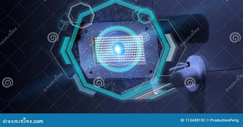 Security Camera Targeting A Detected Intrusion 3d Renderinga Stock