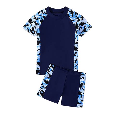 Akiihool Boys Bathing Suit Boys Rash Guard Set Long Sleeve Swim Set For