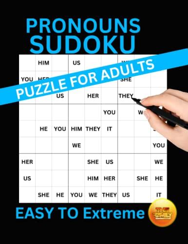 Pronoun Sudoku Puzzle For Adults Challenging And Addictive Pronoun Sudoku Puzzles For Adults