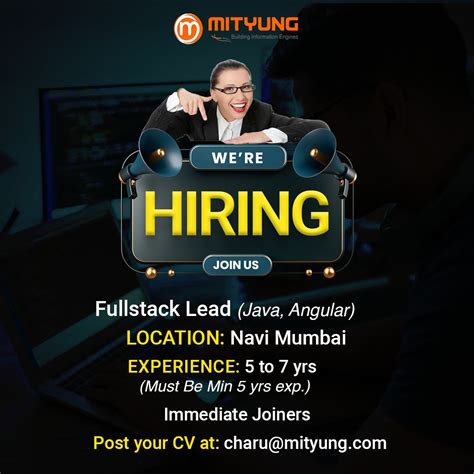 mityung on linkedin we are hiring fullstack lead java and angular for