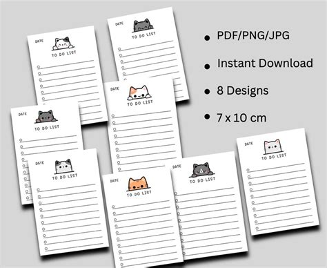 To Do List Notepads X Notepads Cute To Do List Memo Pad Cute Notepad Printable Notepad