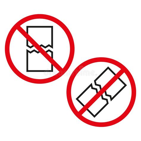 No Broken Objects Vector Sign Fragile Item Prohibition Red Circle
