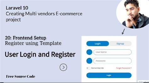 frontend setup register using template page how to use register page