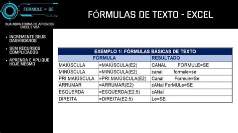 Fórmulas De Texto Excel Youtube