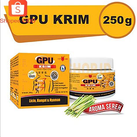 Jual Krim Gpu Cream Gpu 60 Gr 120 150 Gr Cream Pijat Urut Gpu Cream Aroma Sereh Jahe