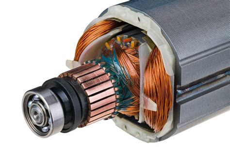 Rotor And Stator Detail Of Electric DC Motor Isolated On A White Background Stock Image Image
