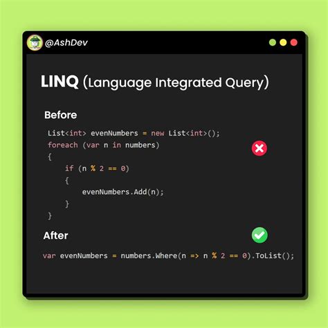Csharp Linq Coderefinement Programmingefficiency Ash Dev