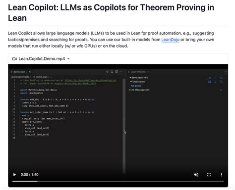 Lean Copilot An Ai Tool That Allows Large Language Models Llms T