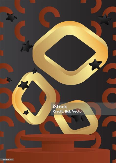 블랙 브라운 및 골드 모형 제품 디스플레이 추상 실린더 받침대 연단 벡터 3d 무대 쇼케이스입니다 프레젠테이션을 위한 최소한의 기하학적 형태가 있는 장면입니다 3차원 형태에