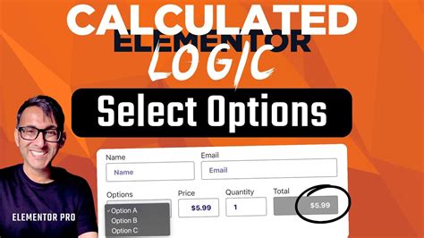 add calculated logic with elementor select form field youtube