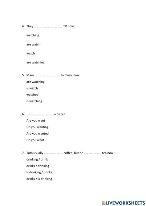 Quiz On Present Simple Vs Present Cont Worksheet Live Worksheets