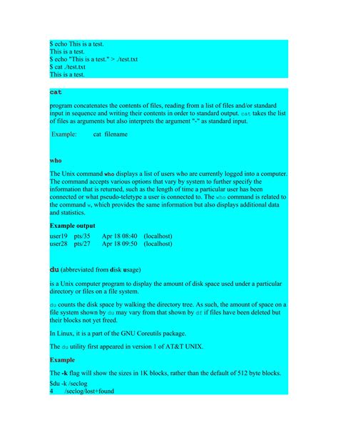 Unix Basics For Testers DOC