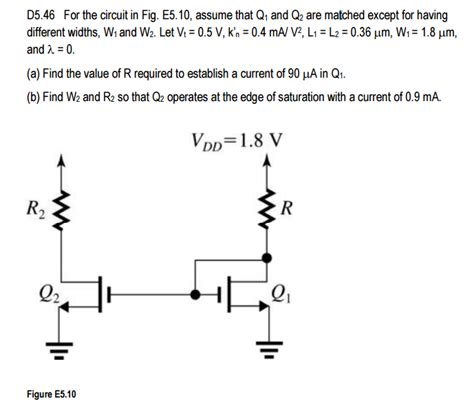 Solved For The Circuit In Fig E Assume That Q And Chegg