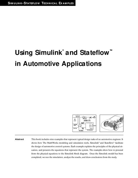 Matlab Simulink Using Simulink And Stateflow In Automotive Applications Electrical