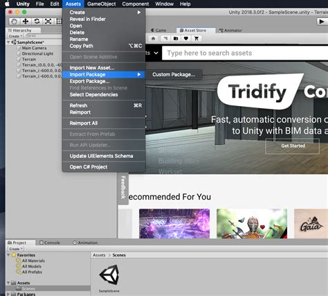 Standard Asset Package Import In Unity Game Development Stack Exchange